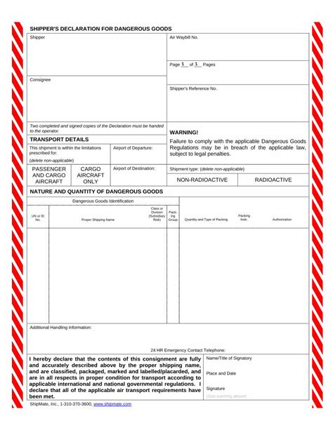 Pdf Shipper S Declaration For Dangerous Goods Shipper S Declaration
