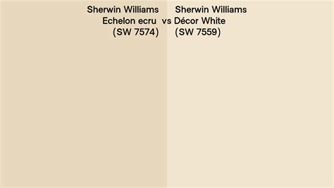 Sherwin Williams Echelon ecru vs Décor White side by side comparison