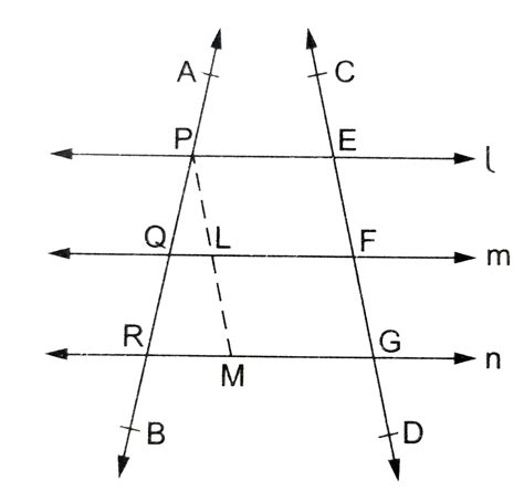 if three or more parallel lines are intersected by two transversal pr