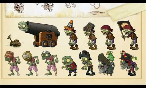 Mares Piratas Bocetos PvZ 2 Personajes De Juegos Piratas Personajes