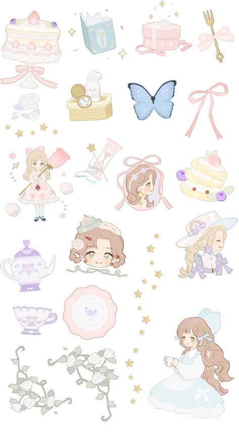Coquette Sticker Sheet Printable Stickers Cute Stickers Aesthetic