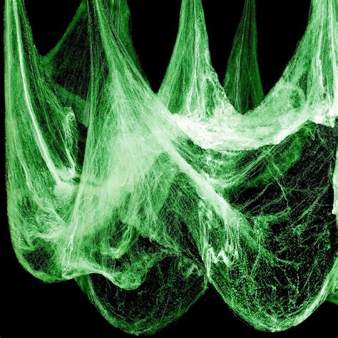 Glow In The Dark Spider Web Halloween Fake Spider Web White Stretch