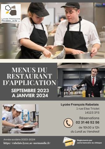 Menus du Lycée François Rabelais sept 2023 janv2024 pdf