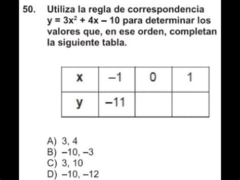 Utiliza La Regla De Correspondencia Para Encontrar Los Valores Que En