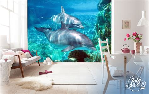 Wall Mural Couple Of Dolphins MuralDecal