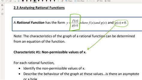 analyzing rational functions part1 youtube