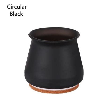 PIED DE MEUBLE circular black Couvre pieds antidérapants en Silicone
