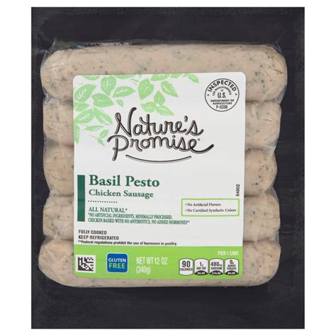 Save On Nature S Promise Natural Basil Pesto Chicken Sausage Ct