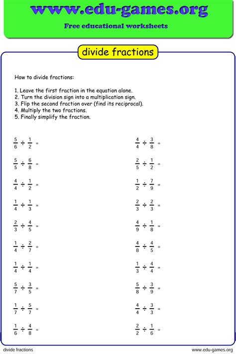 Division Worksheets Grade Math Fractions Worksheets Improper