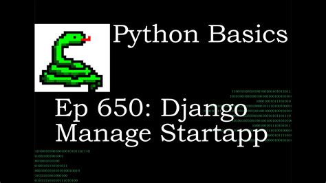 Python Basics Tutorial Django Manage Py Startapp YouTube