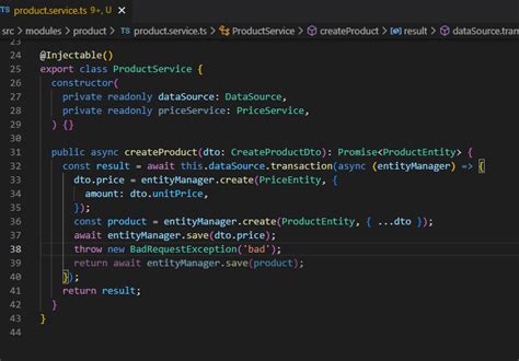 how to use transaction across service in nestjs with typeorm stack overflow