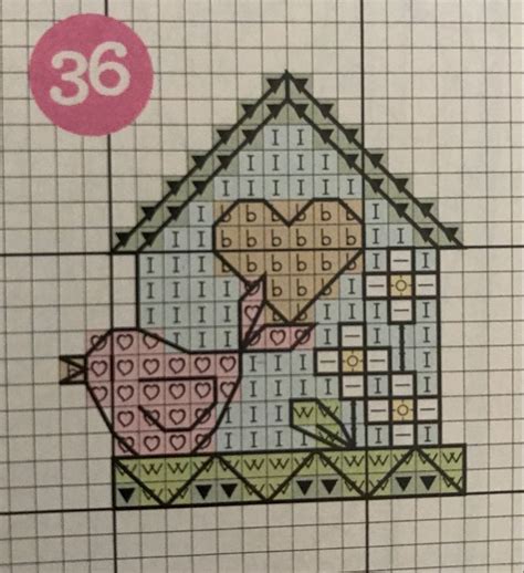 Mini Cross Stitch Counting Stitch Patterns Calendar Paper Crafts