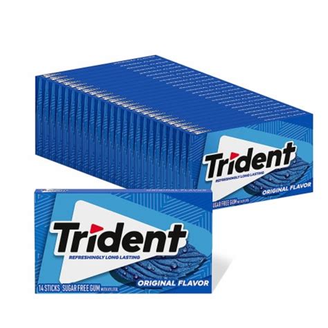 Trident Original Flavor Sugar Free Gum 14 Pcs 24 Packs 14 Pieces