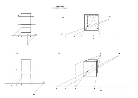 Disegno Geometrico Artedis Prospettiva Centrale Di Un Parallelepipedo
