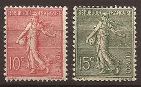 FRANCE 1903 Semeuse Lignée N 129 et 130 papier GC NEUF XX MNH