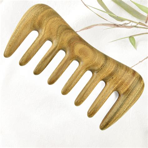 Pente De Cabelo De Dentes Largos Pente De Madeira Natural Para