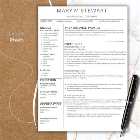 ATS Friendly Resume Canva Template ATS Resume ATS Cv Resume Template