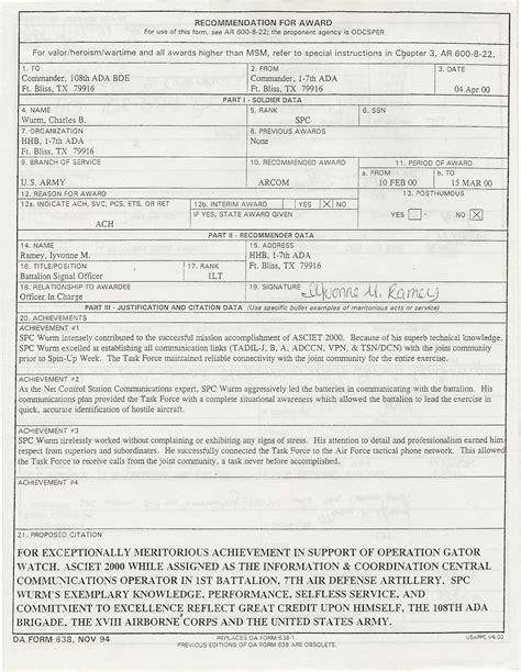 Da Form Aam Fillable Printable Forms Free Online