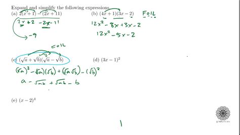 expanding and simplifying expressions youtube