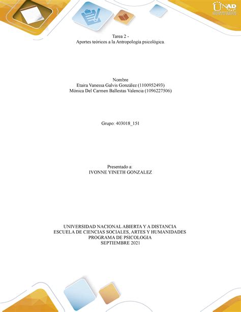 Tarea 2 Aportes teóricos a la Antropología psicológica Nombre Etaira