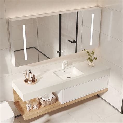 59 Modern Floating Bathroom Vanity Set With Single Sink Wall Mounted