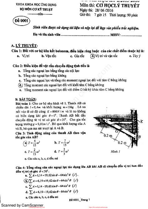PDF Cơ Lý Thuyết Đh Bách Khoa Hcm Pgs Ts Trương Tích Thiện Dap