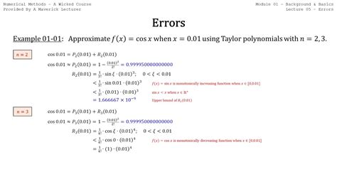 numerical methods 01 05 errors truncation error and round off error youtube