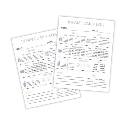 Amazon Infant Daily Log Sheets For Daycare Mothers Day Out 100