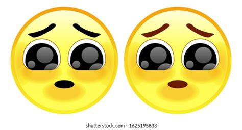 Face Begging Eyes Emoji Isolated Yellow Stock Vector Royalty Free