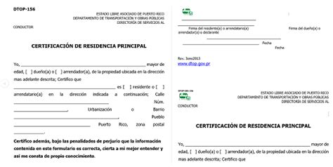 Formulario DTOP DIS 156 En Puerto Rico2024