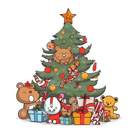 Clipart De Natal Para Impressão árvore De Natal Um Monte De Ursos E