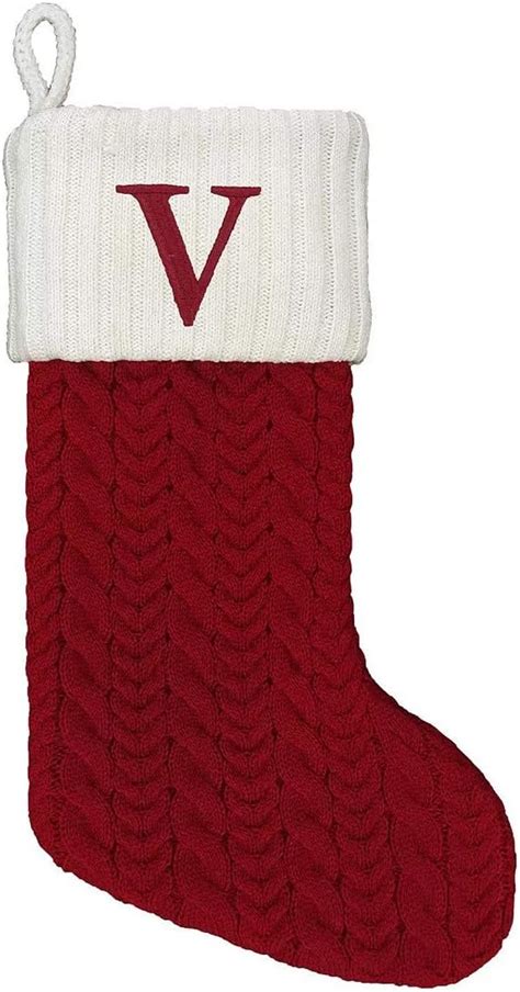 Amazon Alitaver St Nicholas Square Red Cable Knit Monogram