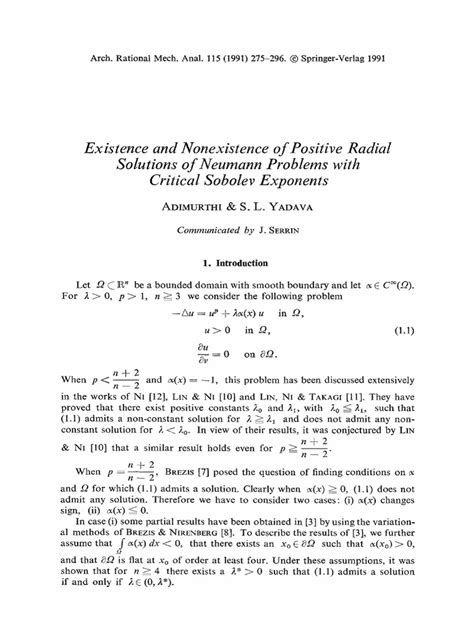 existence and nonexistence of positive radial solutions of neumann problems with critical