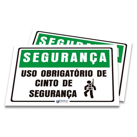 Placa Segurança Uso Obrigatório De Cinto De Segurança Idealle