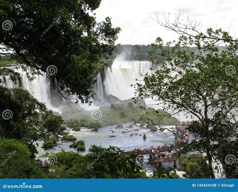 Foz Do IguaÃu View of the Iguazu Falls in the Distance among the