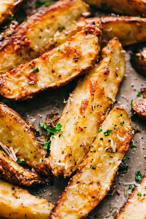 Best Ever Baked Parmesan Garlic Potato Wedges Therecipecritic