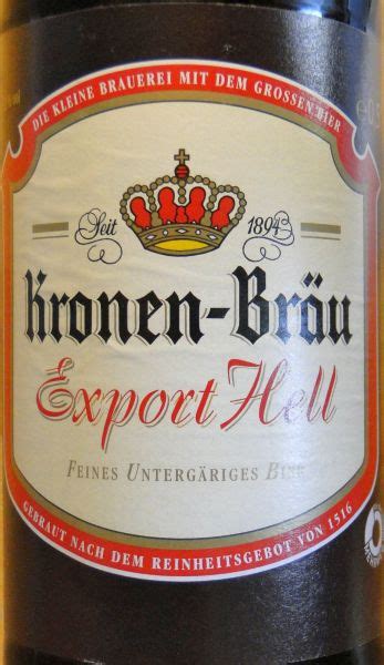 1000 Getraenke Biertest Kronen Bräu Export Hell 6 von 10 Punkten