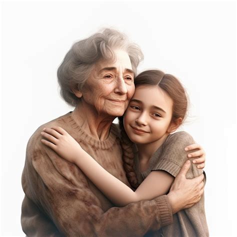 Abuela Y Su Nieta Abraz Ndose Foto Premium