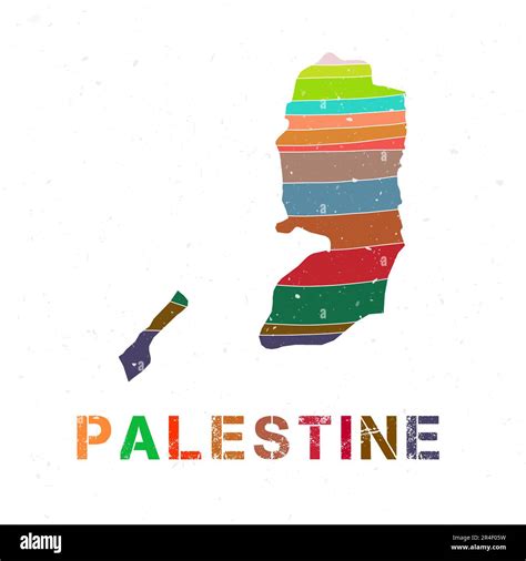 Diseño de mapas de Palestina Forma del país con hermosas ondas