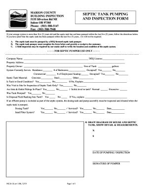 Septic Tank Inspection Forms Fill Online Printable Fillable Blank