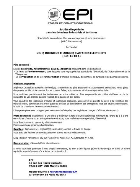 Lettre de motivation ingénieur structure débutant laboite cv fr