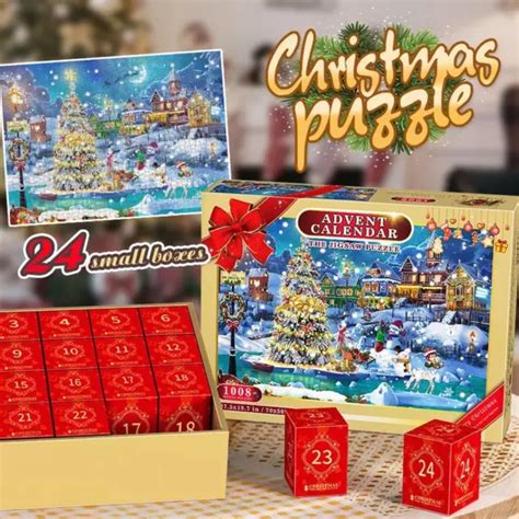 1008 STCK 2024 Weihnachten Adventskalender Puzzle für Erwachsene