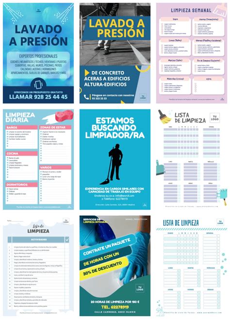 Carteles Para Empresas De Limpieza Editables
