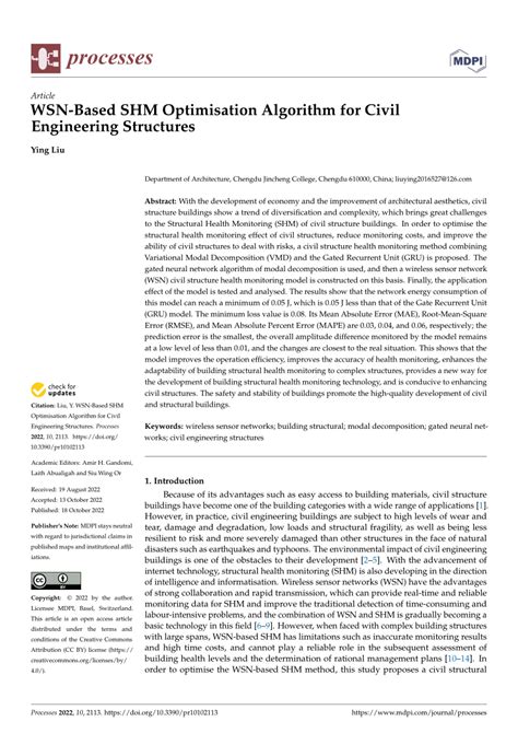pdf wsn based shm optimisation algorithm for civil engineering structures