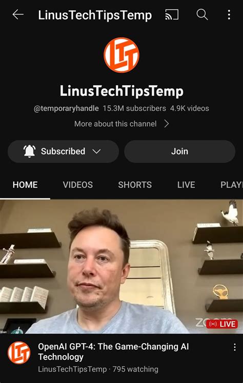 Alvin On Twitter Oh No Linus Tech Tips YouTube Channel Has Been