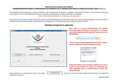 PDF INSTRUCTIVO DE LLENADO DEL FORMATO Página 1 de 16 INSTRUCTIVO