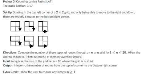 solved project 3 counting lattice paths [lat] textbook