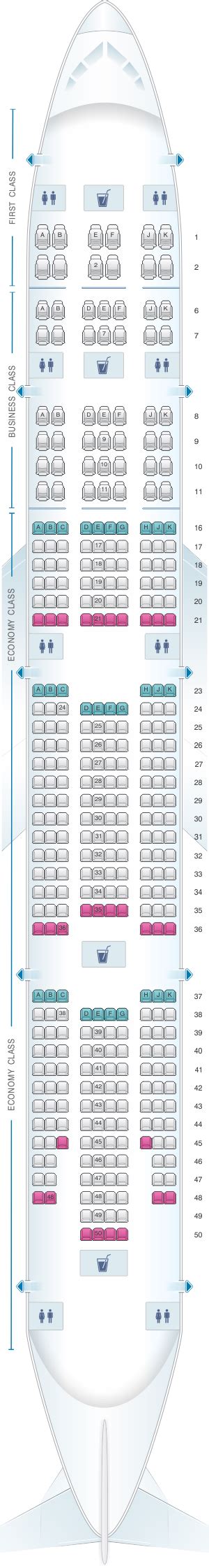 Seat Map Emirates Boeing B777 300ER Three Class SeatMaestro