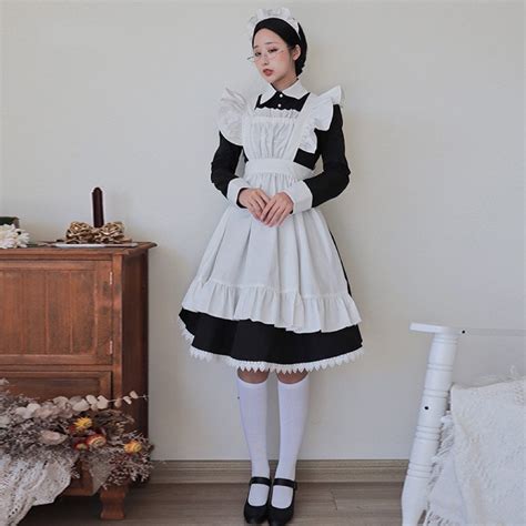 Traditional Maid Outfit Long Sleeved Maid Outfit Cute Dress Etsy