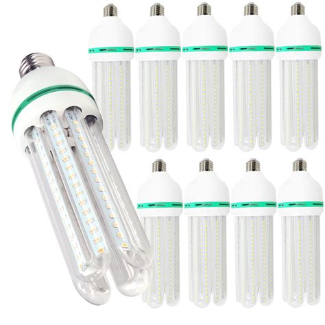 10 Lâmpada Led 24w Milho 4U Espiga E27 Bivolt Branco Frio 6000k Galpão